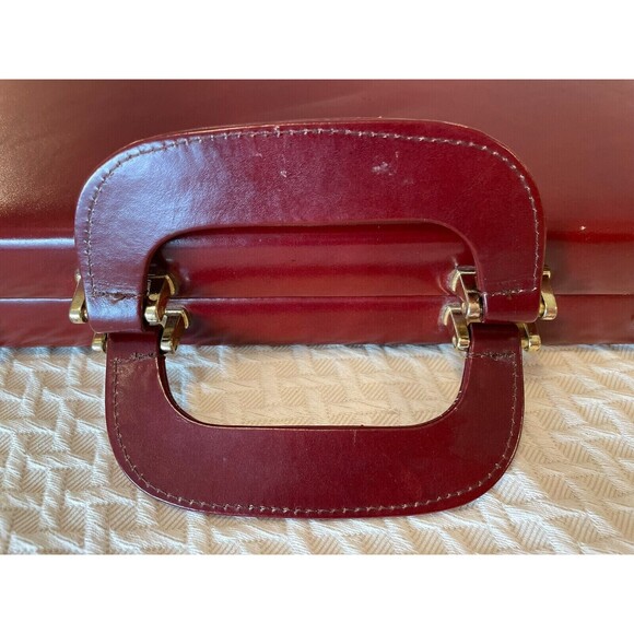 M Made In Italy | Bags | Leather Briefcase Traditional Hard Sided Made ...